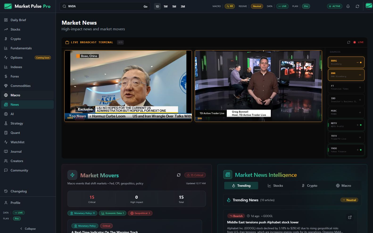 Market Pulse — Stock Research Terminal
